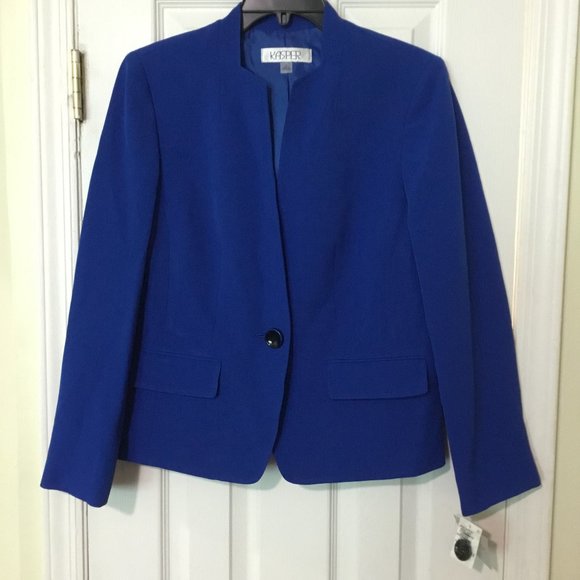 Kasper | Jackets & Coats | Nwt Kasper Women Sapphire Blue Suit Jacket ...
